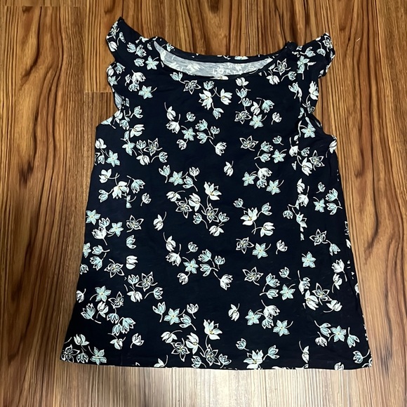 LOFT | Tops | Loft Blue Flower Top | Poshmark